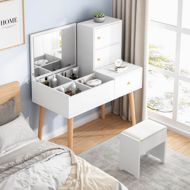 [Huitk] Dressing Table Bedroom Modern Simple Storage Cabinet Integrated ...
