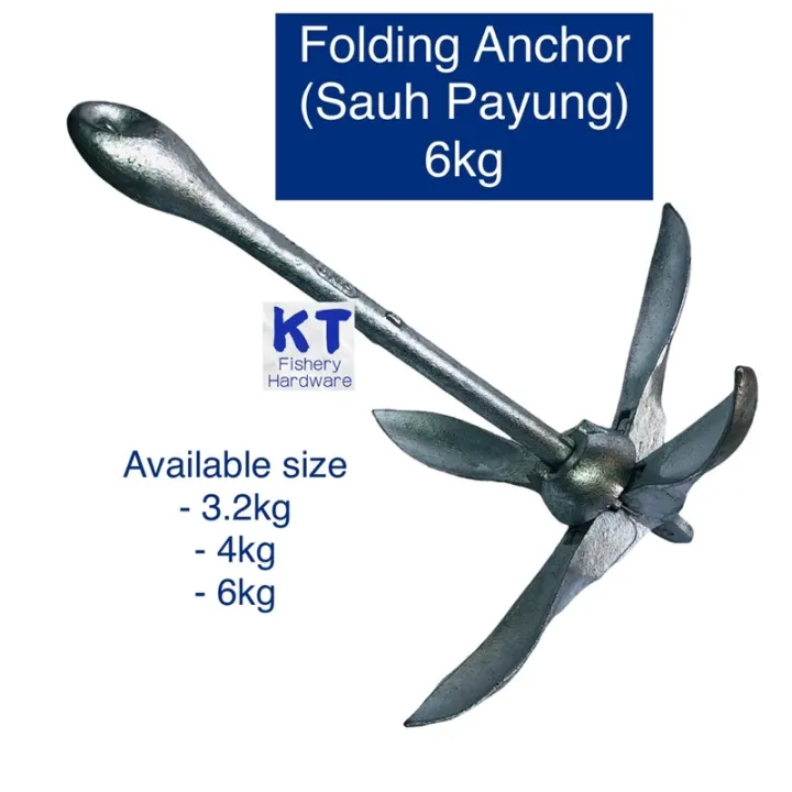 Folding Anchor 6kg Galvanized Umbrella Anchor (Sauh Payung) Sauh Bot ...