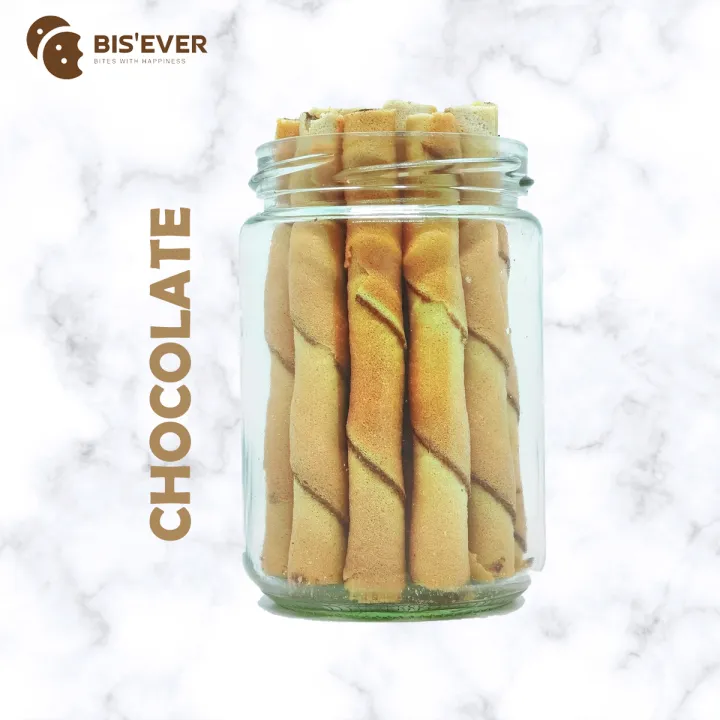 BIS'EVER PREMIUM Wafer Rolled Sticks With Cream Chocolate Biskut Stik ...