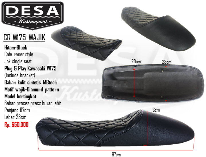 Jok Cafe Racer W175 Wajik Hitam | Lazada Indonesia