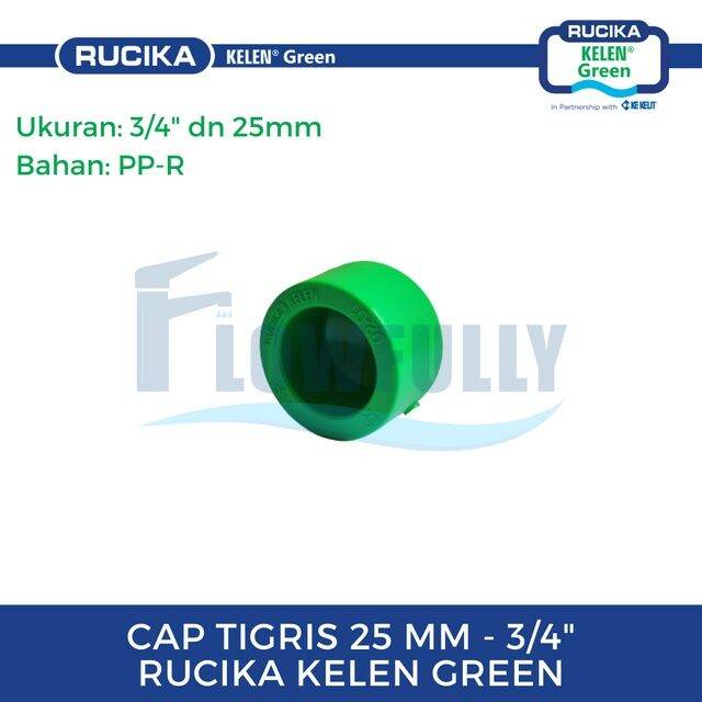 CAP 25 MM PPR RUCIKA KELEN GREEN 3/4 INCH WAVIN TIGRIS DOP TUTUP PIPA ...