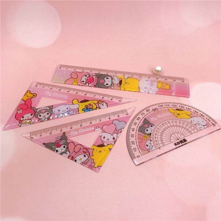 4pcs Cartoon Student School Supplies My Melody Ruler Sanrio hello kitty ...