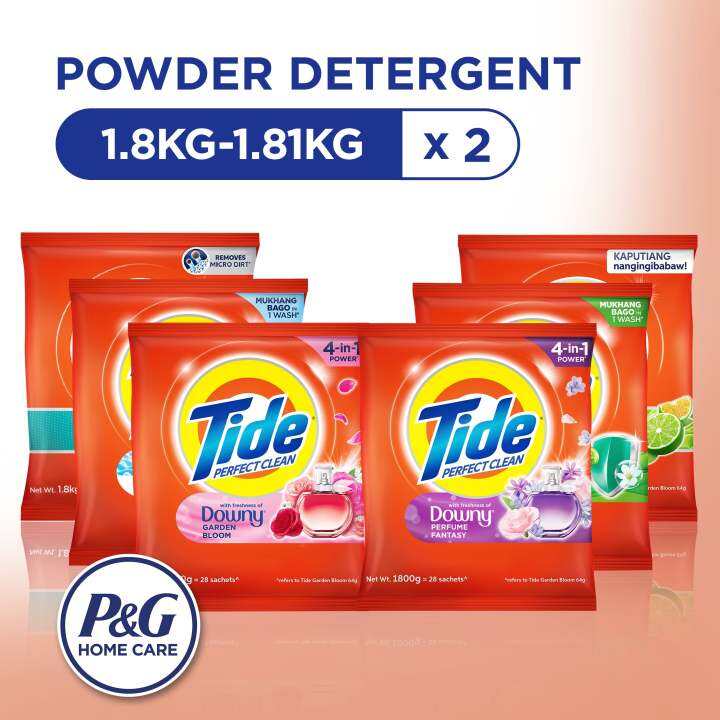 [Bundle of 2] Tide Powder Detergent Perfume Fantasy Original White & Bright Garden Bloom Odor ...