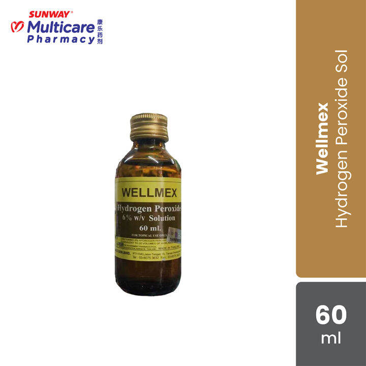 Wellmex Hydrogen Peroxide Solution [30ml, 60ml, 450ml] 60ml | Lazada
