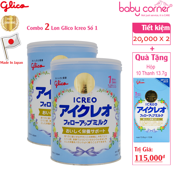 [Quà Tặng 115,000] COMBO 2 Lon Sữa GLICO ICREO Follow Up 820g (bé từ 12 tháng) - Tặng 1 HỘP 10 ...