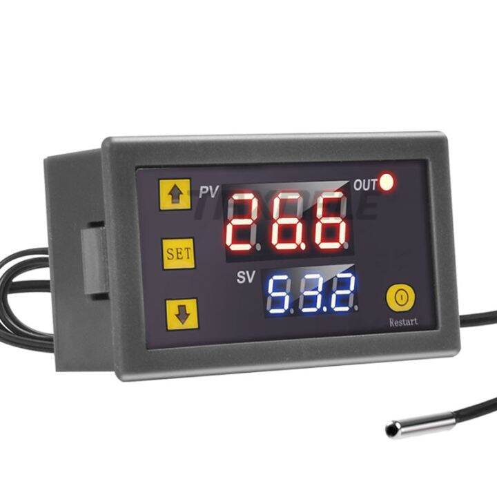 W3230 Dc 12v 110v-220v Ac Digital Temperature Controller Led Display Thermostat With Heating ...
