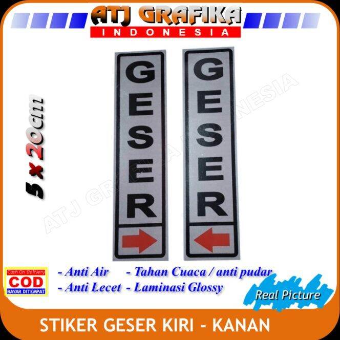 stiker geser kanan kiri sticker kaca pintu toko kantor rumah pagar ...