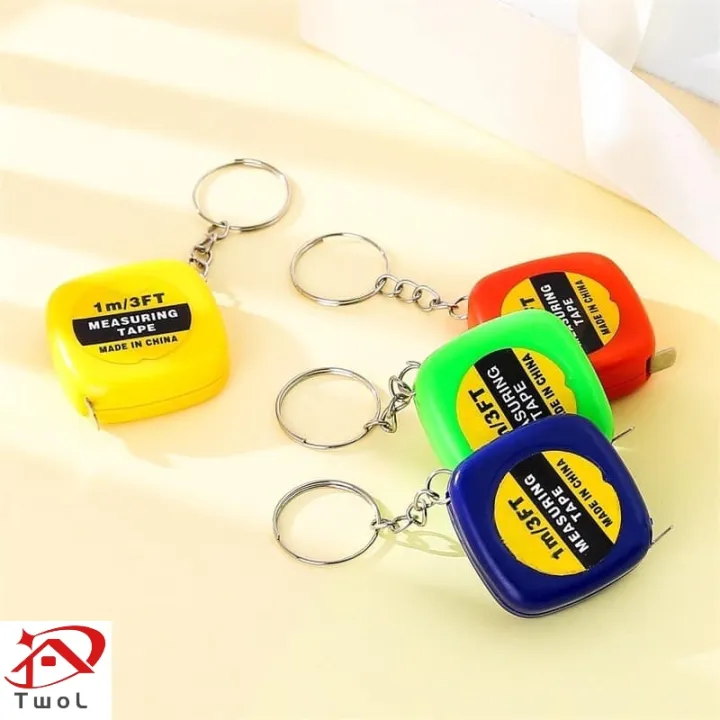 TwoL Mini Keychain 1 Meter Steel Tape Measure 1 pcs portable Small Pull ...