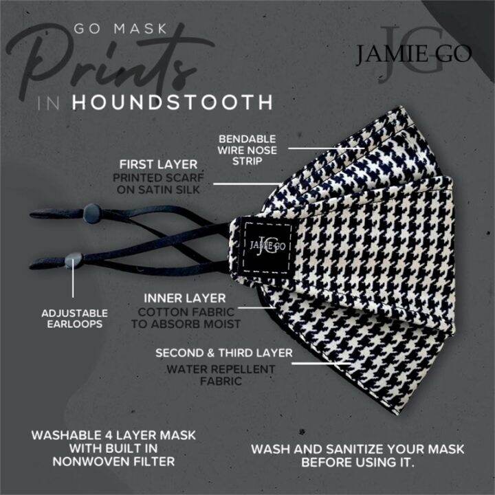 ♂Houndstooth Mask by Jamie Go Atelier♩ | Lazada PH