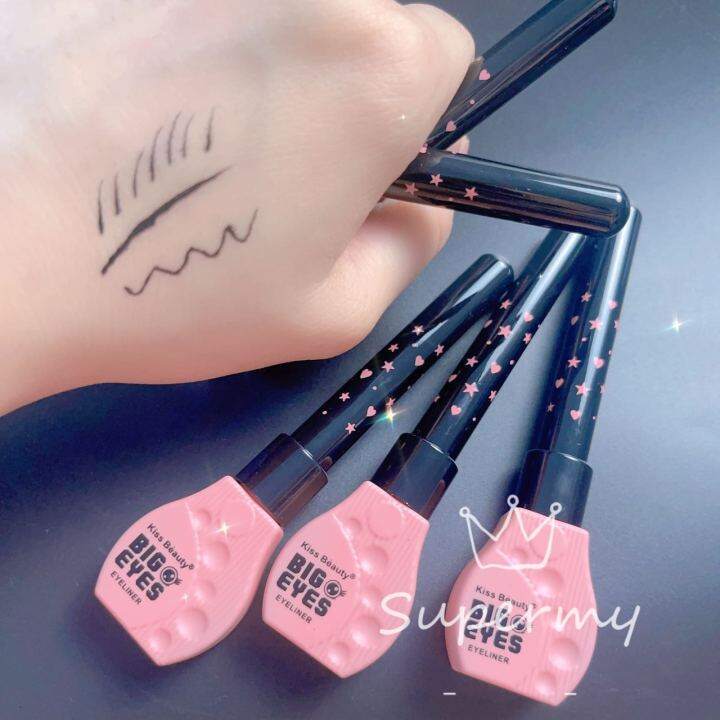 NEW Black pink star eyeliner black and big lasting create dark intense ...
