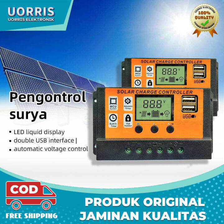 Controller Panel Surya 12V/24V Solar Charger Controller Otomatis 12V ...