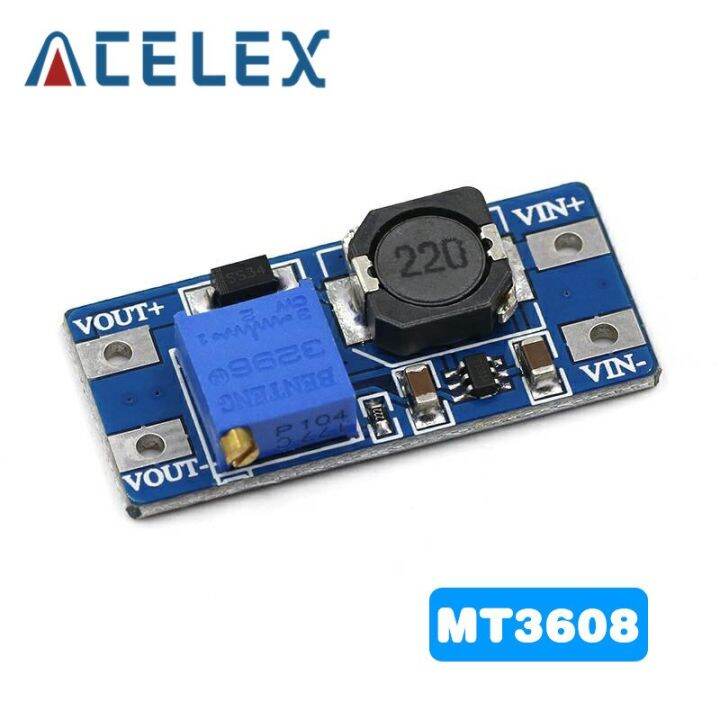 1PCS MT3608 DC-DC Adjustable Boost Module 2A Boost Plate Step Up Module with MICRO USB 2V-24V to ...