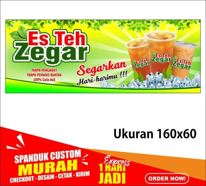 Banner ES TEH, Spanduk ES TEH ukuran 160x60cm, COD | Lazada Indonesia