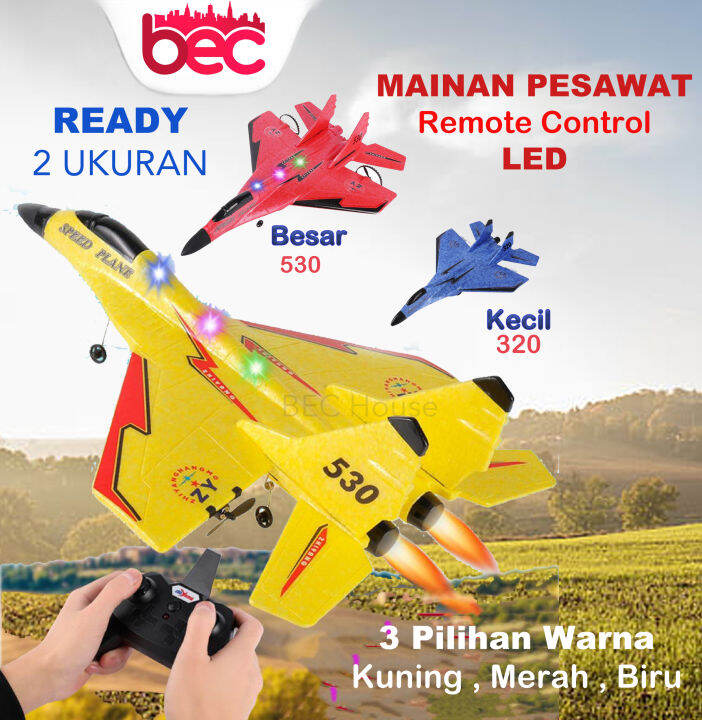Mainan Pesawat Terbang Remote Control LED Pesawat RC Glider Airplane ...