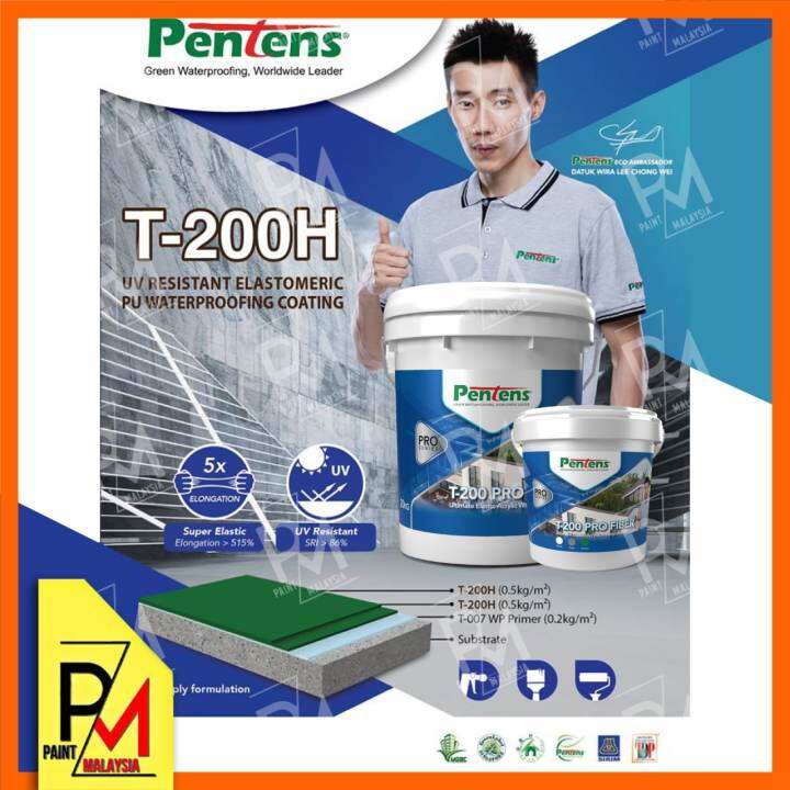 PENTENS T200 Pro Fiber 20KG Ultimate Elastic Acrylic Waterproofing Coating Waterproof Coating ...