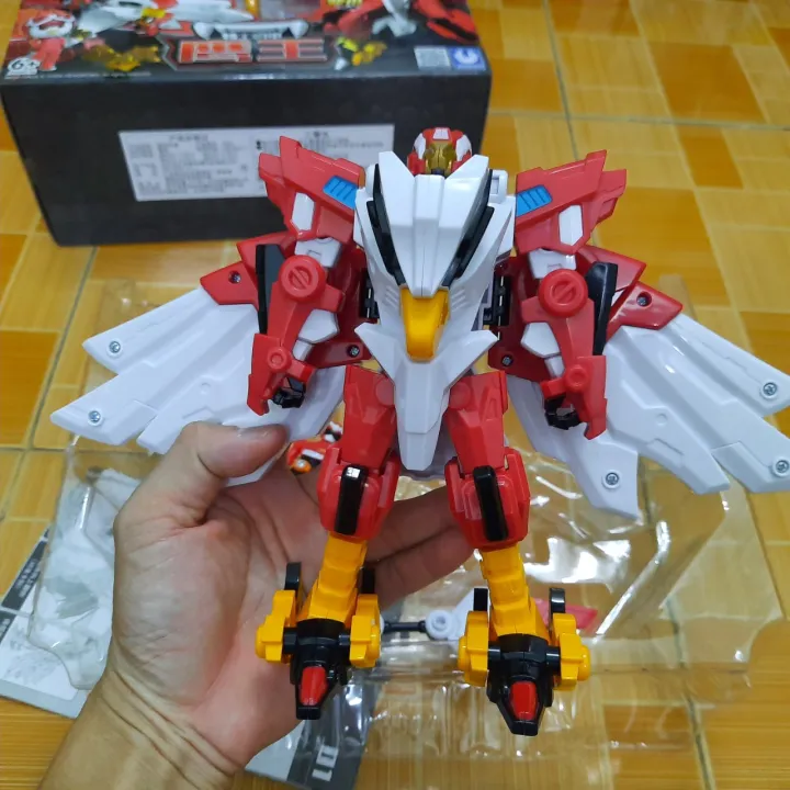 Mô hình miniforce mùa 4 Robot chiến Binh Thú đại bàng Hawk và siêu nhân ...