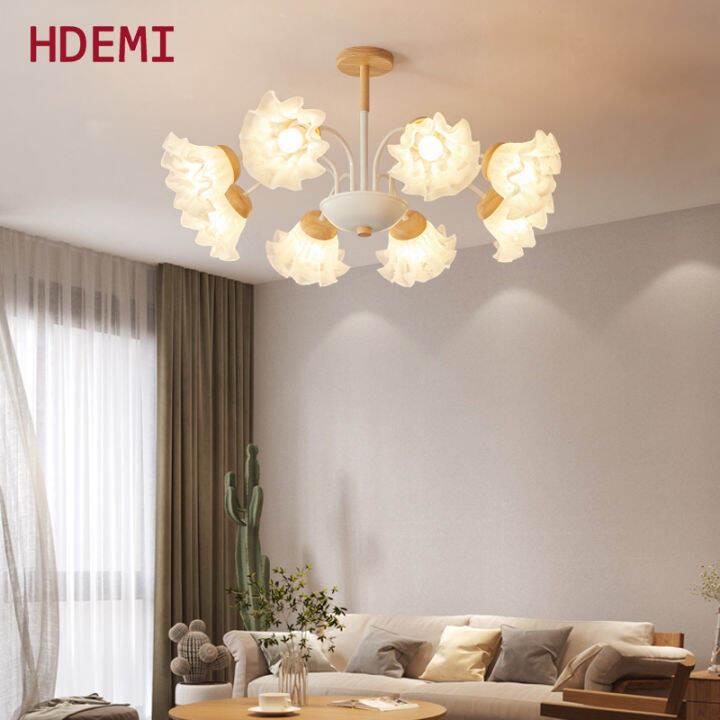 Wood Chandelier 3/6/8 Head Lights Nordic Indoor Hanging Lamp For Living ...