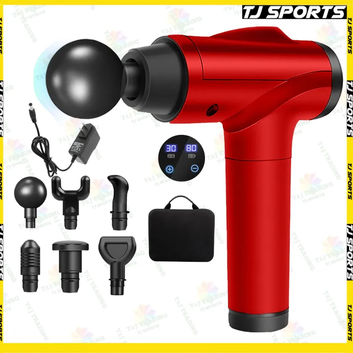 Professional Massage Gun 30 Speeds 6 Massage Heads Deep Massager Fascia ...