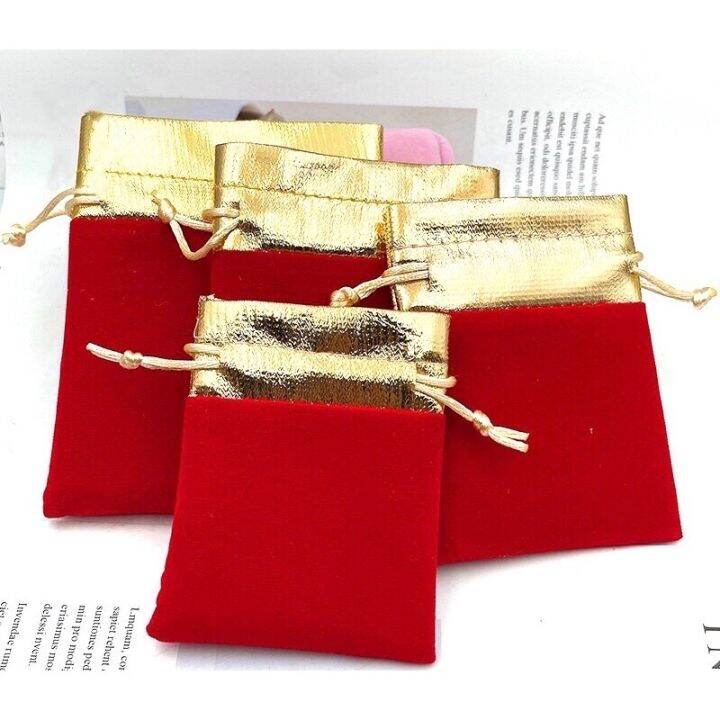 Red Pouch Jewelry Pouch Gift Bag Wrapping Pack Drawstring Pouch Wedding ...