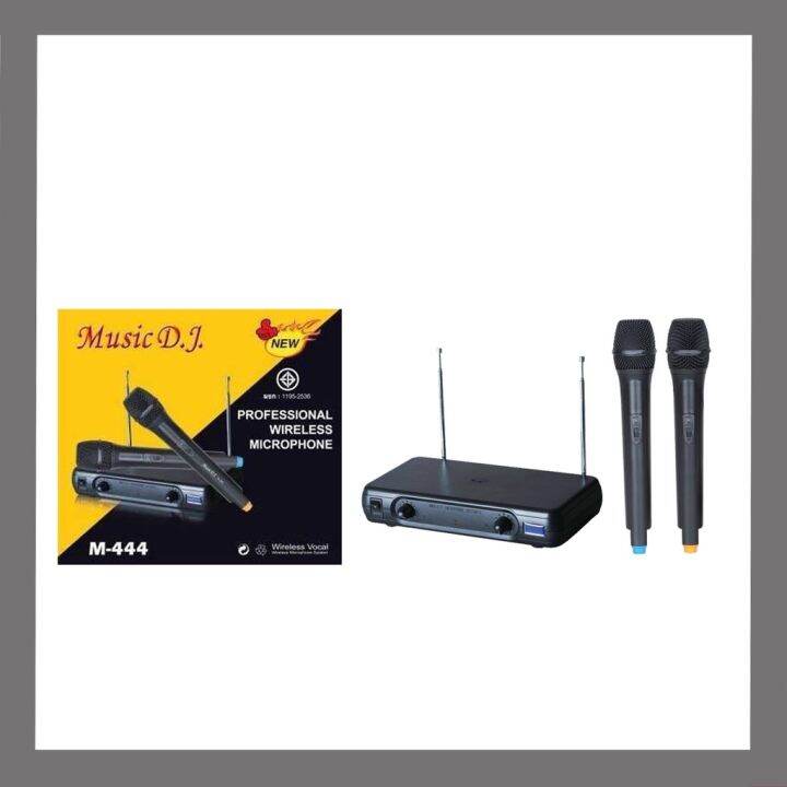 ไมค์โครโฟน M444 ไมค์ไร้สาย Music D.J. ไมค์ลอย VHF รุ่น M-444 ไมค์ลอยคู่ | Lazada.co.th