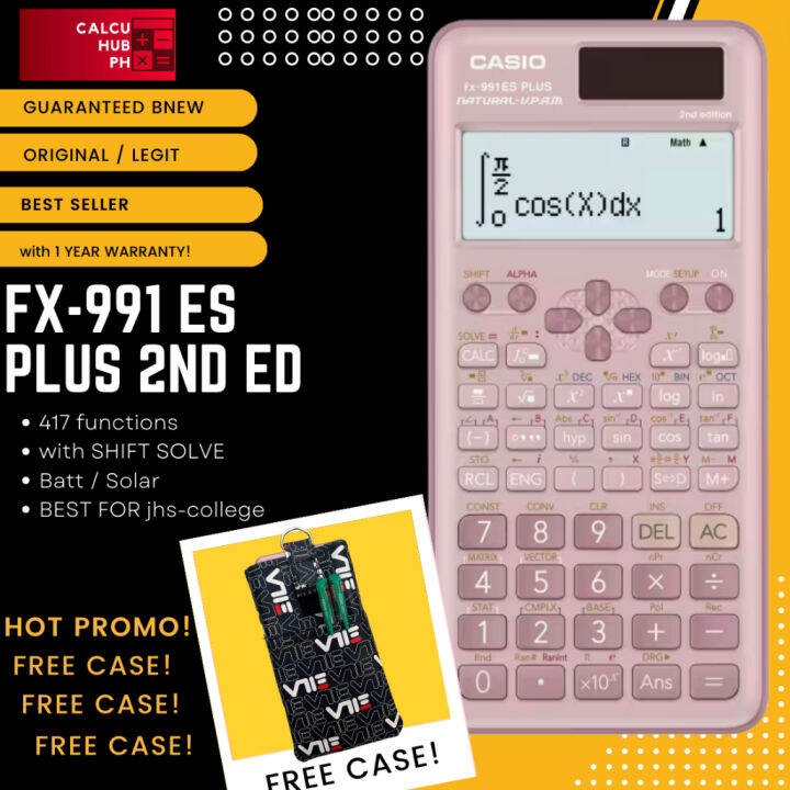 CASIO FX991ES PLUS 2ND EDITION SCIENTIFIC CALCULATOR PINK COLOR FREE ...