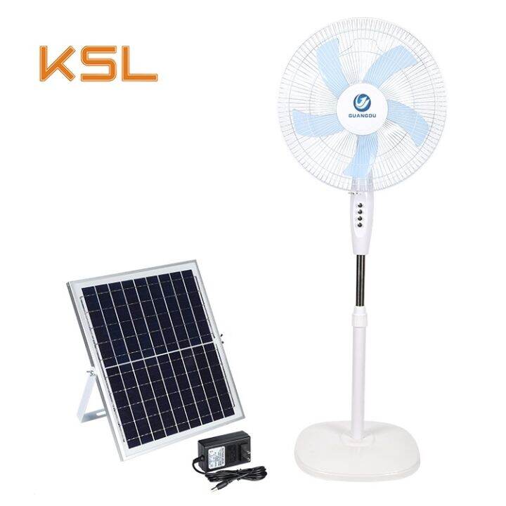 Genuine KSL 16 Inch Solar Panel Charging Desk Fan Emergency Light ...