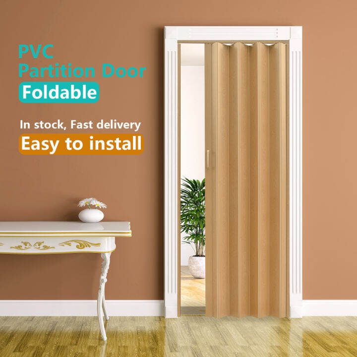Folding door sliding door PVC indoor home partition rail door kitchen ...