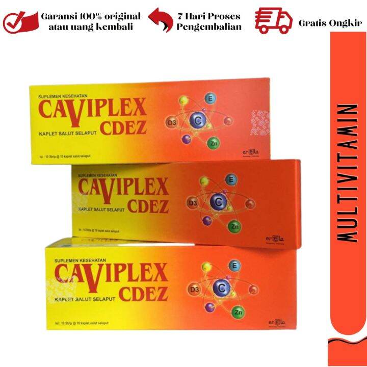 CAVIPLEX CDez TERMURAH MULTIVITAMIN & MINERAL 1 STRIP 10 KAPLET Vitamin ...