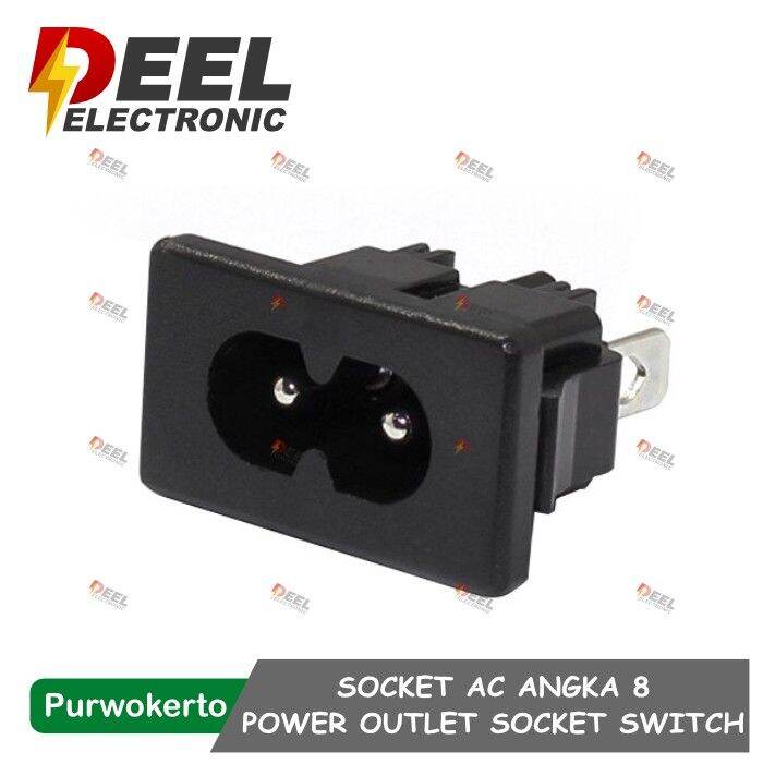 SOCKET AC 2 PIN ANGKA 8 STANDAR POWER OUTLET SOCKET SWITCH 2.5A 250VAC | Lazada Indonesia