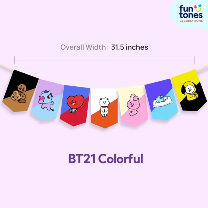 BT21 BTS Cute Celebration Party Bunting Banner | Lazada PH
