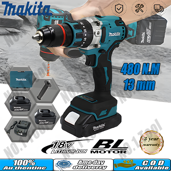 Makita Cordless Brushless Electric Drill for Makita 18V 6.0Ah Battery Electric Screwdriver ...