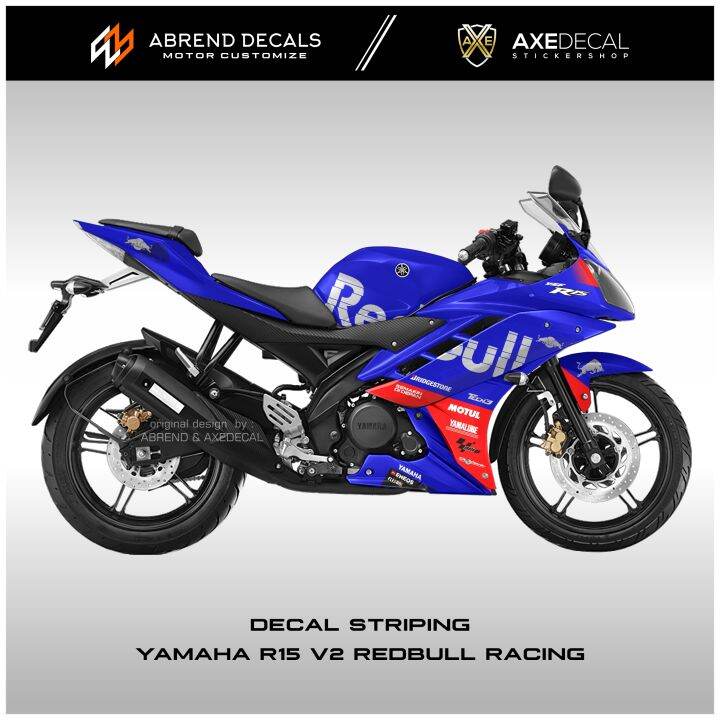 STRIPING YAMAHA R15 V2 LIVERY REDBULL / STIKER MOTOR R15 / STOCK DECAL ...