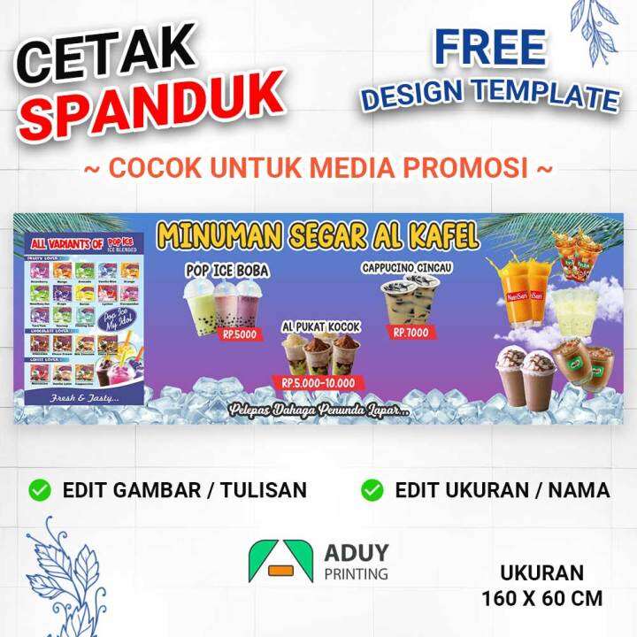 Cetak Spanduk Banner Aneka Minuman Segar Campur Ukuran 160x60 Bisa ...