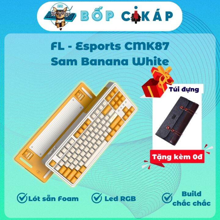 Kit bàn phím cơ gaming FL-Esport CMK87 SAM Banana hotswap, có nametag ...