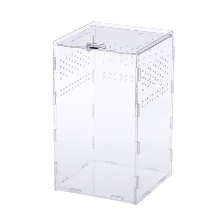 Reptile Feeding Box Breeding Case Portable Acrylic Clear Insect Habitat ...
