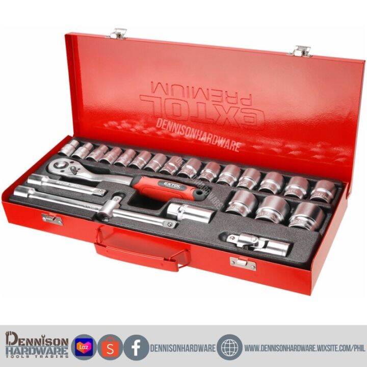 EXTOL 24PCS 1/2 DRIVE SOCKET WRENCH SET | Lazada PH