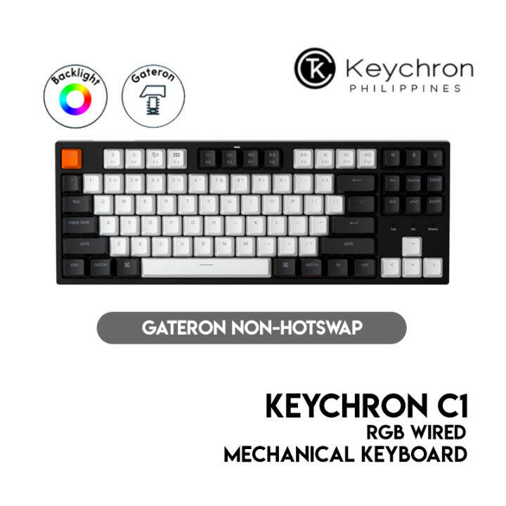 Keychron C1 Mechanical Keyboard (TKL, Wired, RGB, Gateron Non Hot-Swap ...
