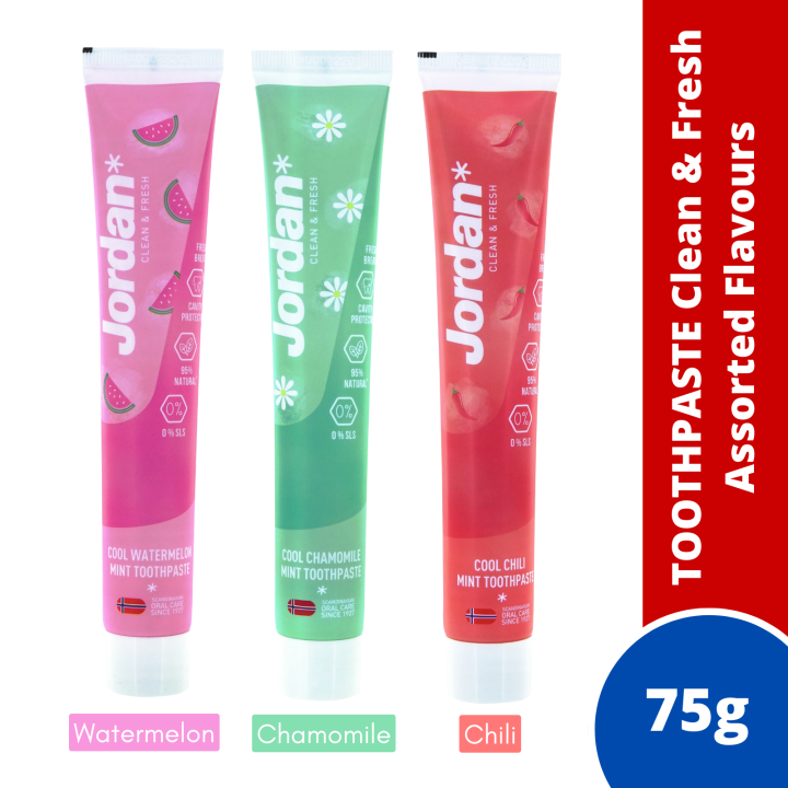 Jordan Clean & Fresh Adult Toothpaste 75g - Assorted Flavours | Lazada