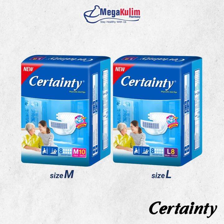 Certainty Tape Regular Disposable Adult Diapers (M / L) | Lazada
