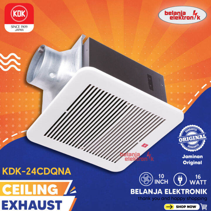 EXHAUST FAN PLAFON KDK SIROCCO 24CDQNA 10 INCH CEILING FAN CEROBONG | Lazada Indonesia