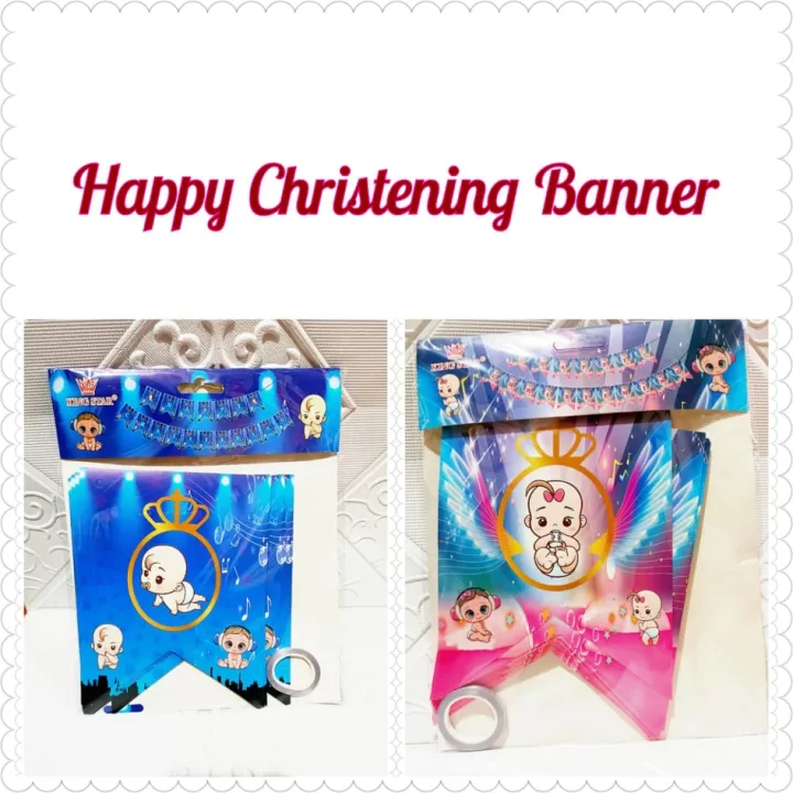 Happy Christening Banner New design 16CM | Lazada PH