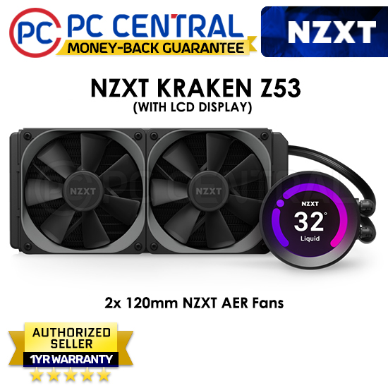 NZXT Kraken Z53 240mm AIO Liquid Cooler with LCD Display (RL-KRZ63-01 ...