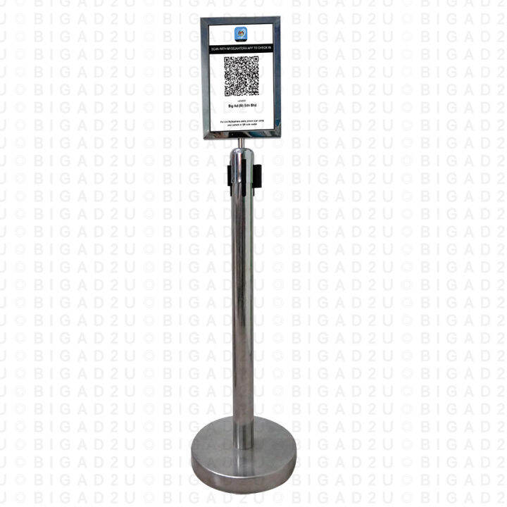 Queue Up Stand With A4 Portrait Sign Board Frame (For Retractable Q Up ...