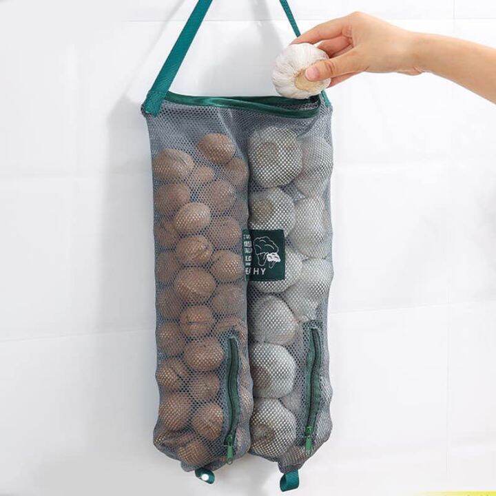 Reusable Net Storage Produce Bags for Fruit Hanging Mesh Storage Bags ...