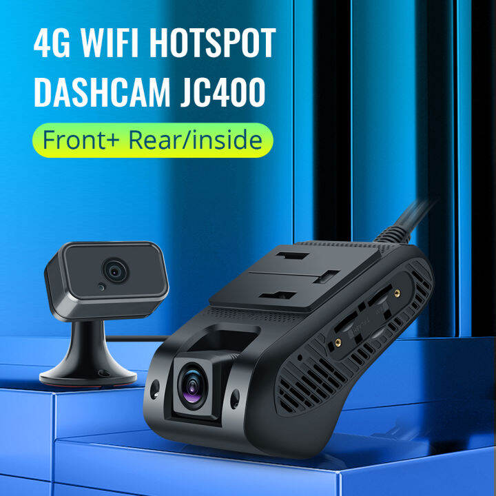 JIMIIOT ด้านหน้าและด้านหลังรถกล้อง4G Wifi Dash Cam JC400ไดรฟ์บันทึก Dual Live Video Remote ...