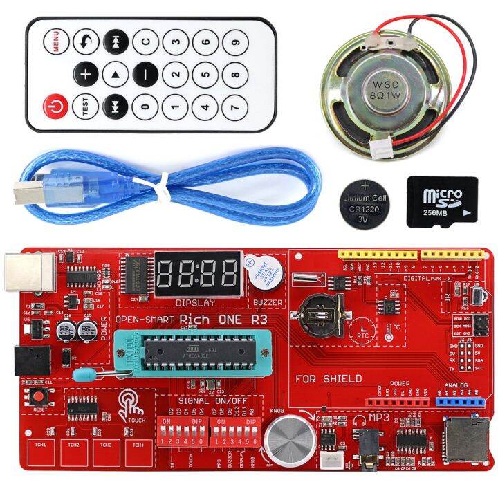 OPEN-SMART Rich Multifunction Atmega328P Board Kit for Arduino UNO R3 with MP3 /DS1307 RTC ...