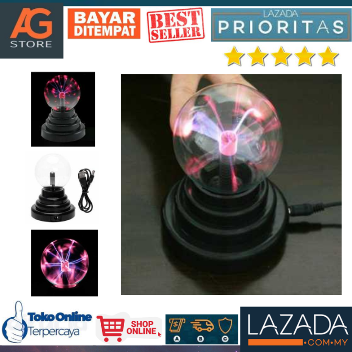 ( DIJAMIN ORI ) Lampu Bola Kristal Plasma Pajangan Light Sphere / bola ...