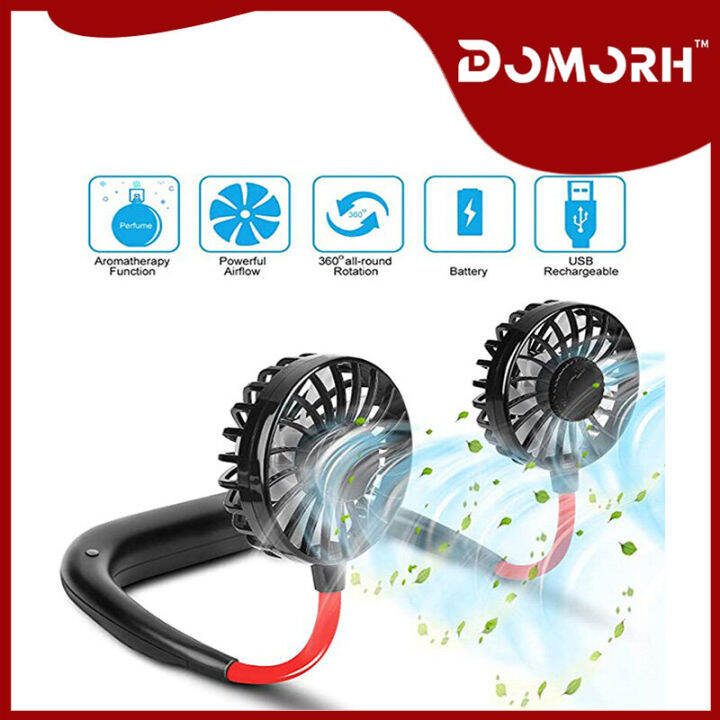USB Neck Fan Portable 360 Degree Rechargeable Outdoor Hanging Fan ...