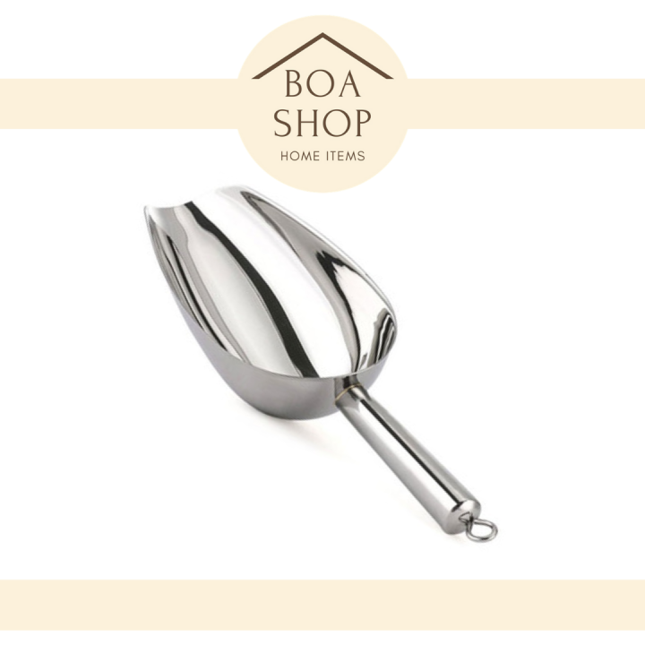 Sendok Sekop Es Batu Stainless Steel 9 INCH Serokan Tepung Kopi Gula ...