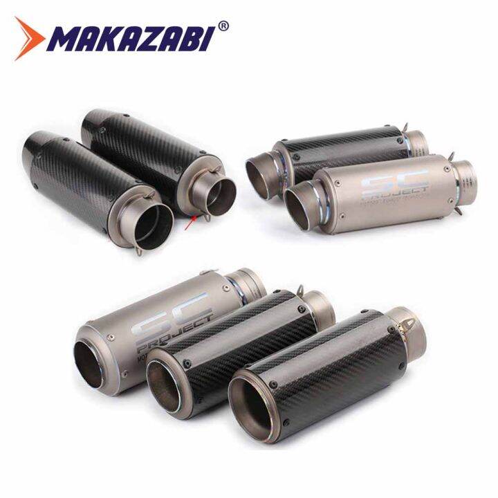 Universal Motorcycle S C titanium alloy carbon fiber Exhaust Pipe Escape Modified GP Muffler ...